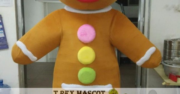 Adult Gingerbread Man Mascot Costume